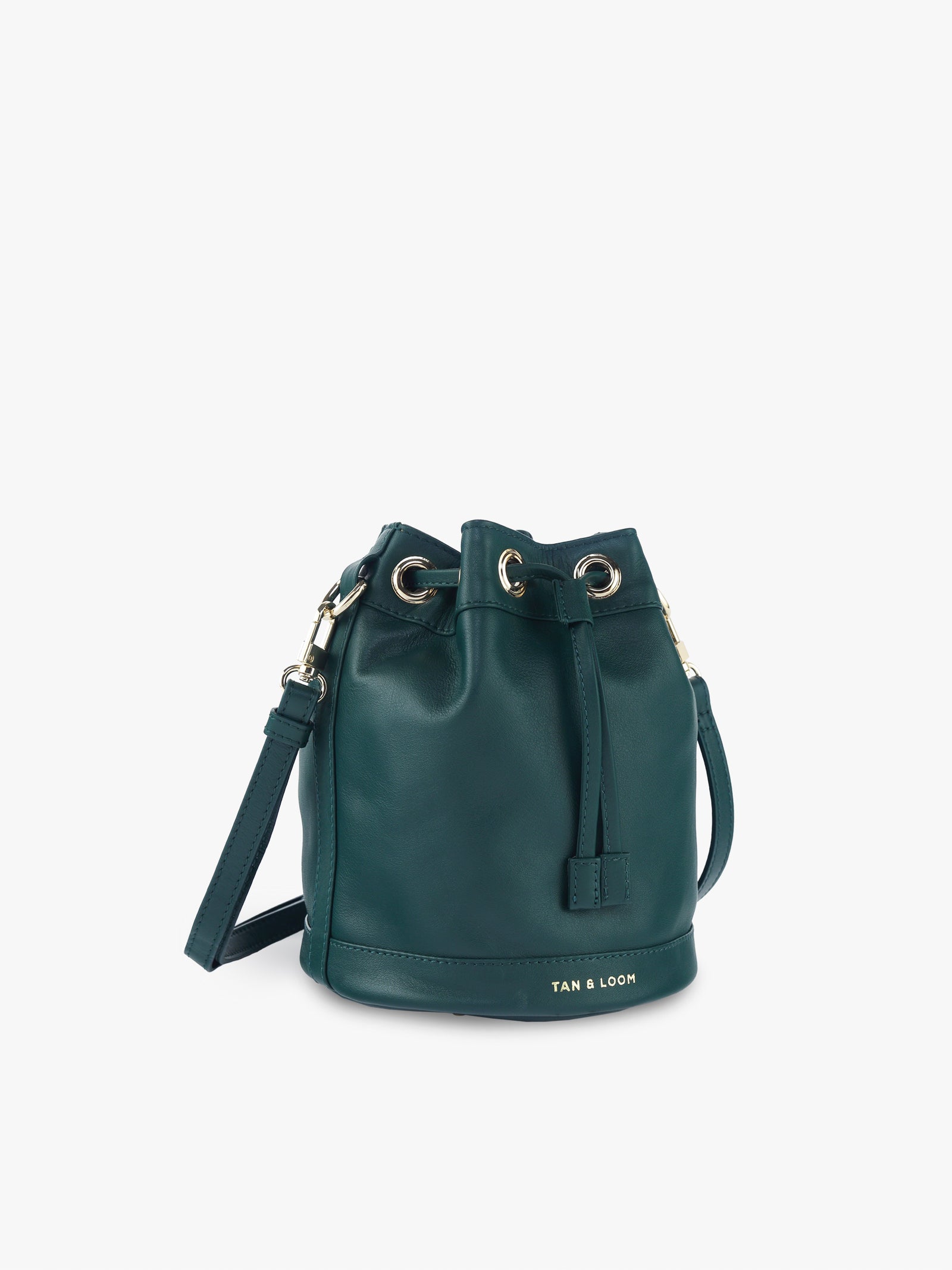 Bombay Bucket by Tan & Loom | Forrest Green Leather Bucket Bag