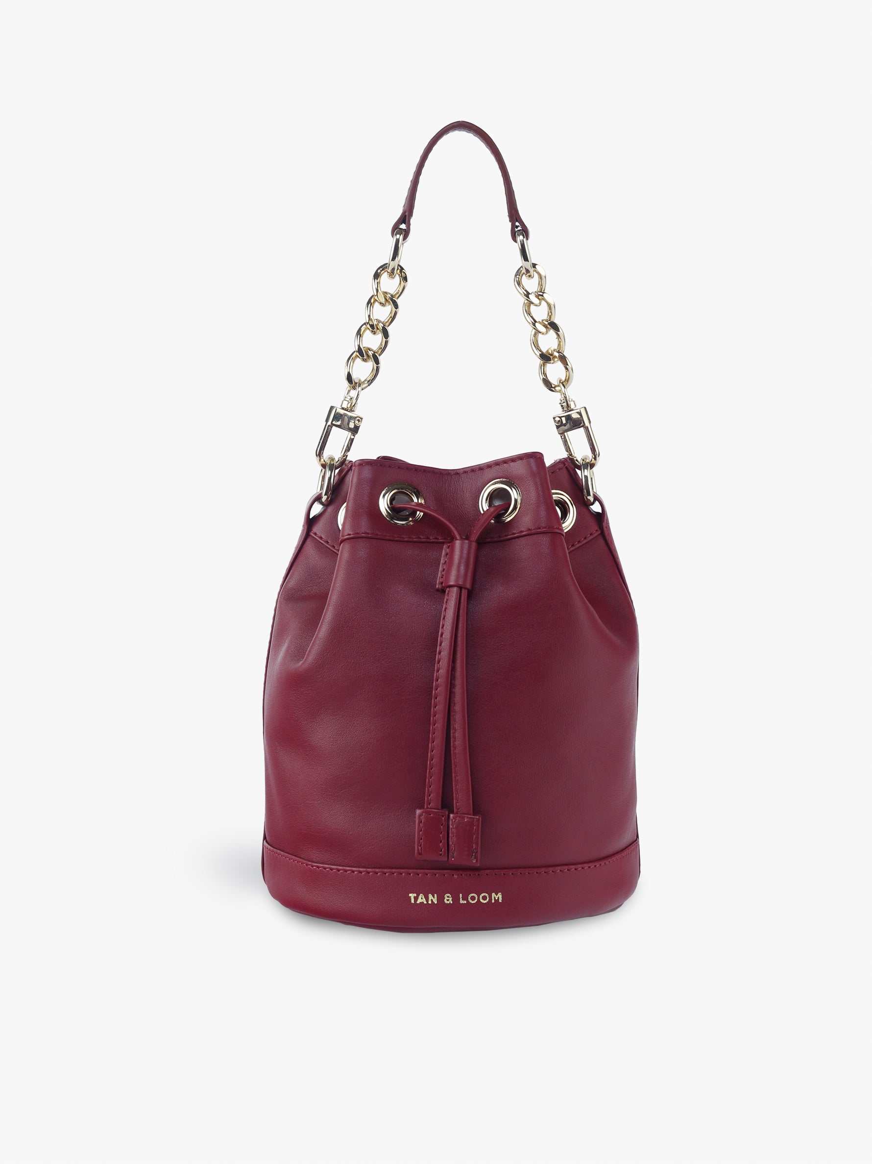 Bombay Bucket by Tan & Loom | Divine Maroon Leather Bucket Bag
