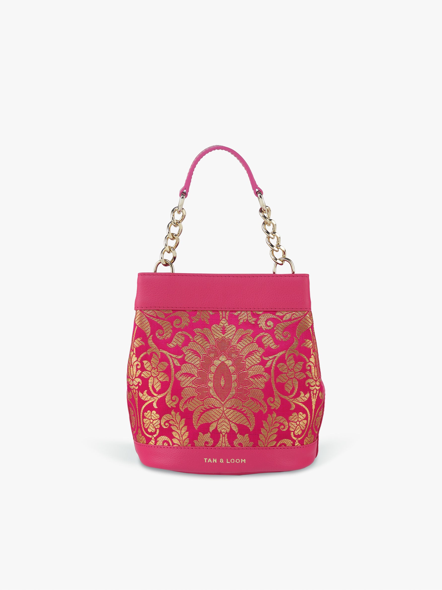 Rani Batua by Tan & Loom | Rani Pink Brocade Batua Bag