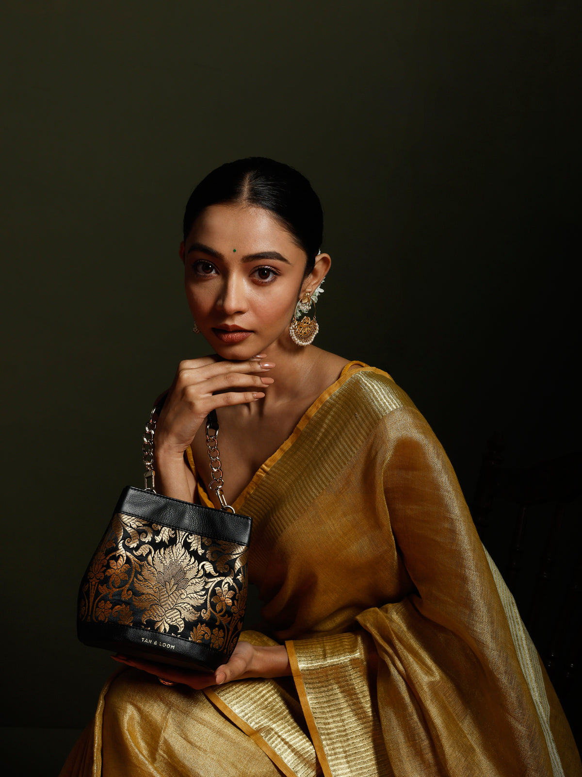 Rani Batua by Tan & Loom | Classic Black Brocade Batua Bag